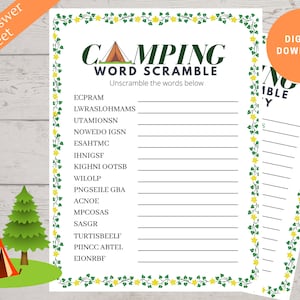 Word Scramble, Camping Activities, Word Search for Older Kids, Digital ...