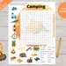 Camping Bundle, Camping Activities, Word Search for Older Kids, Digital ...