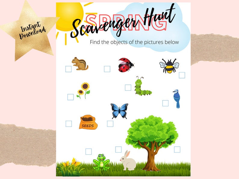 Spring Fun Activity Games Bundle, Instant Download, 5 Different ...