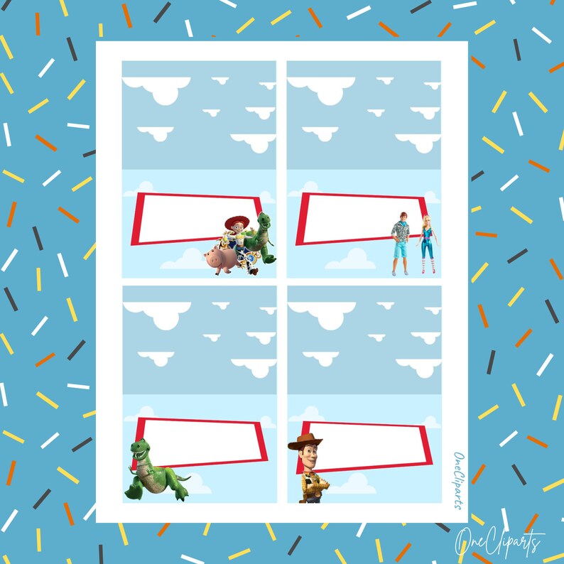 12 Toy Story Place Cards Set 11 Toy Story Party Food Label - Etsy