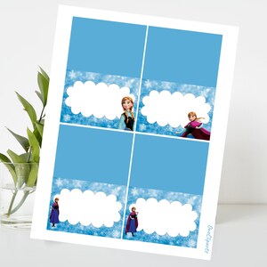 12 Frozen Place Cards, Frozen Party Food Label, Frozen Party Food Tents ...