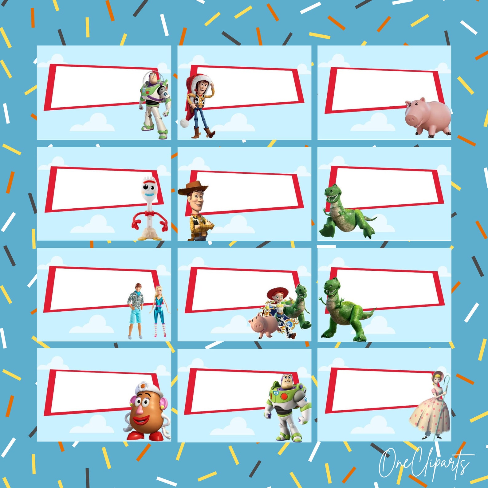 12 Toy Story Place Cards Set 11 Toy Story Party Food Label - Etsy