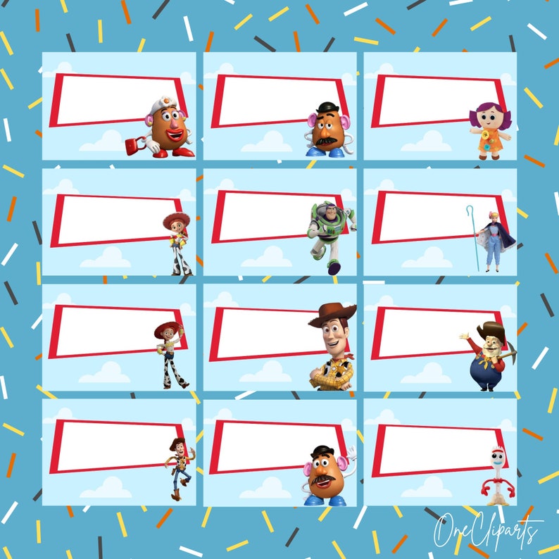 12 Toy Story Place Cards Set 4 Toy Story Party Food Label - Etsy