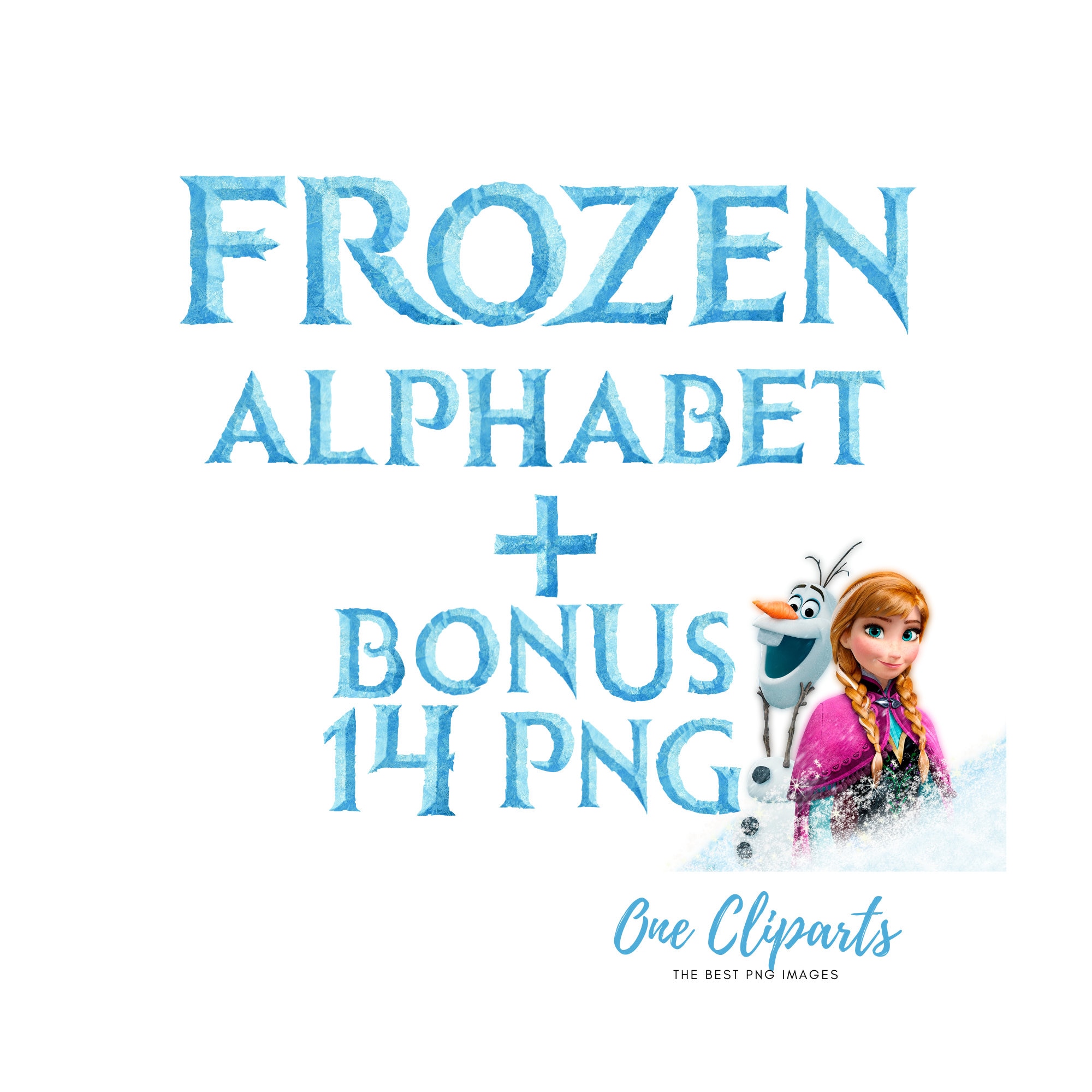 Frozen Alphabet Clipart PNG Frozen Birthday | Etsy