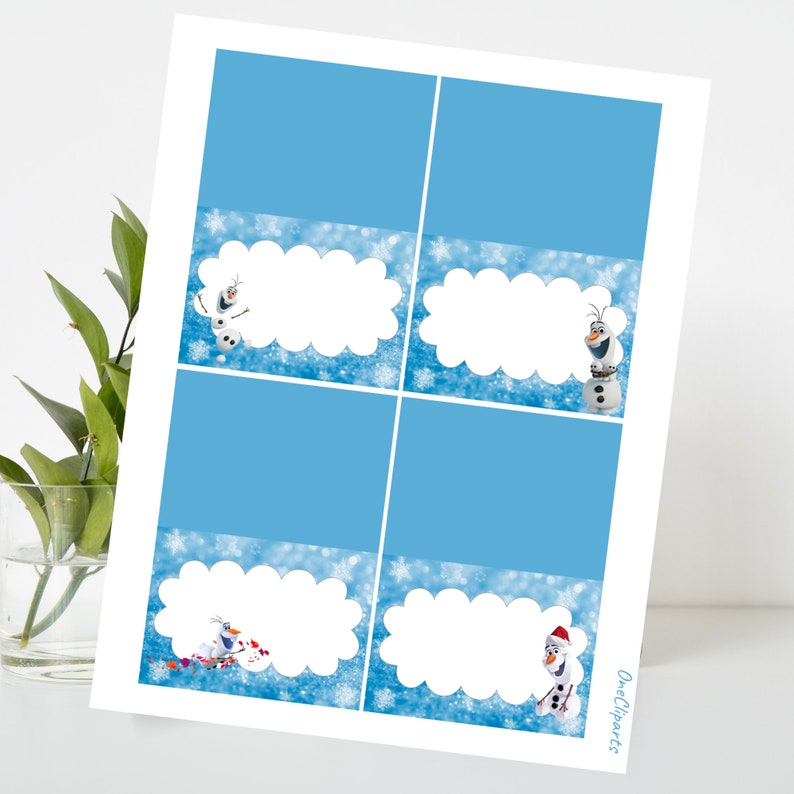 Frozen Party Food Labels: Printable Food Tents (digital Download) - Etsy