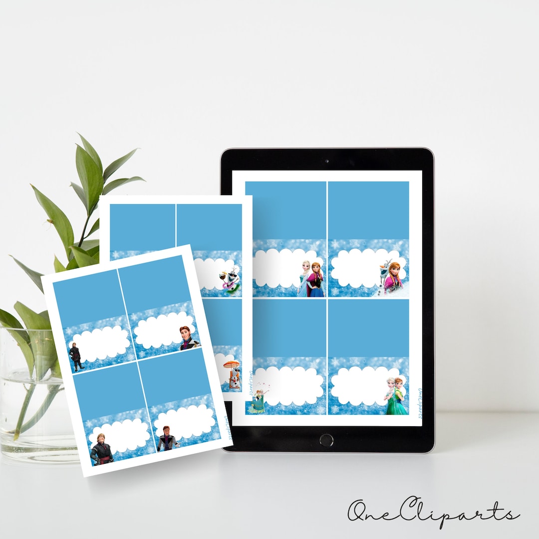12 Frozen Place Cards, Frozen Party Food Label, Frozen Party Food Tents ...