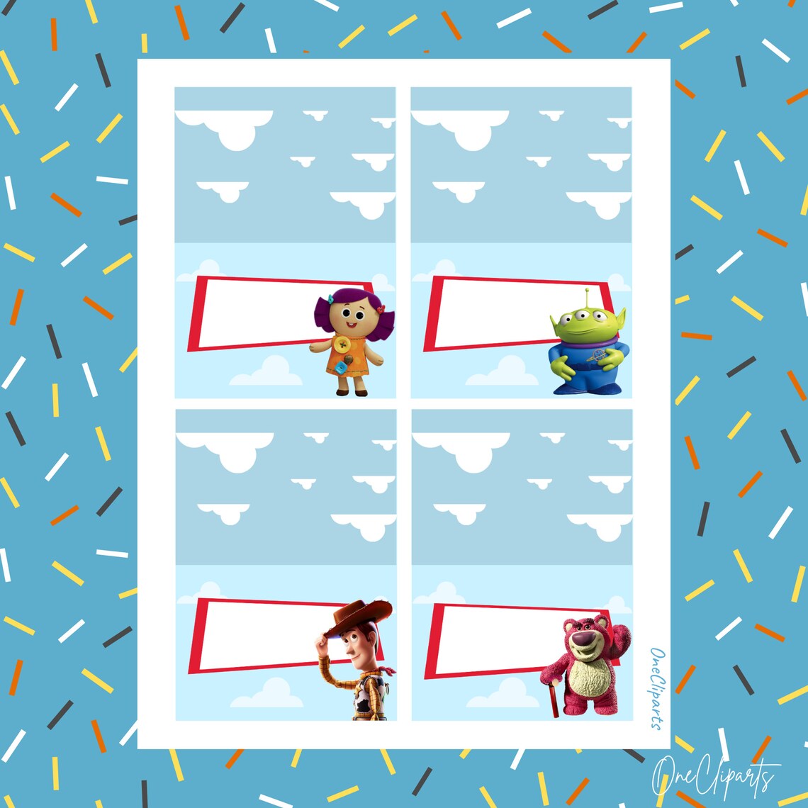 12 Toy Story Place Cards Set 8 Toy Story Party Food Label - Etsy