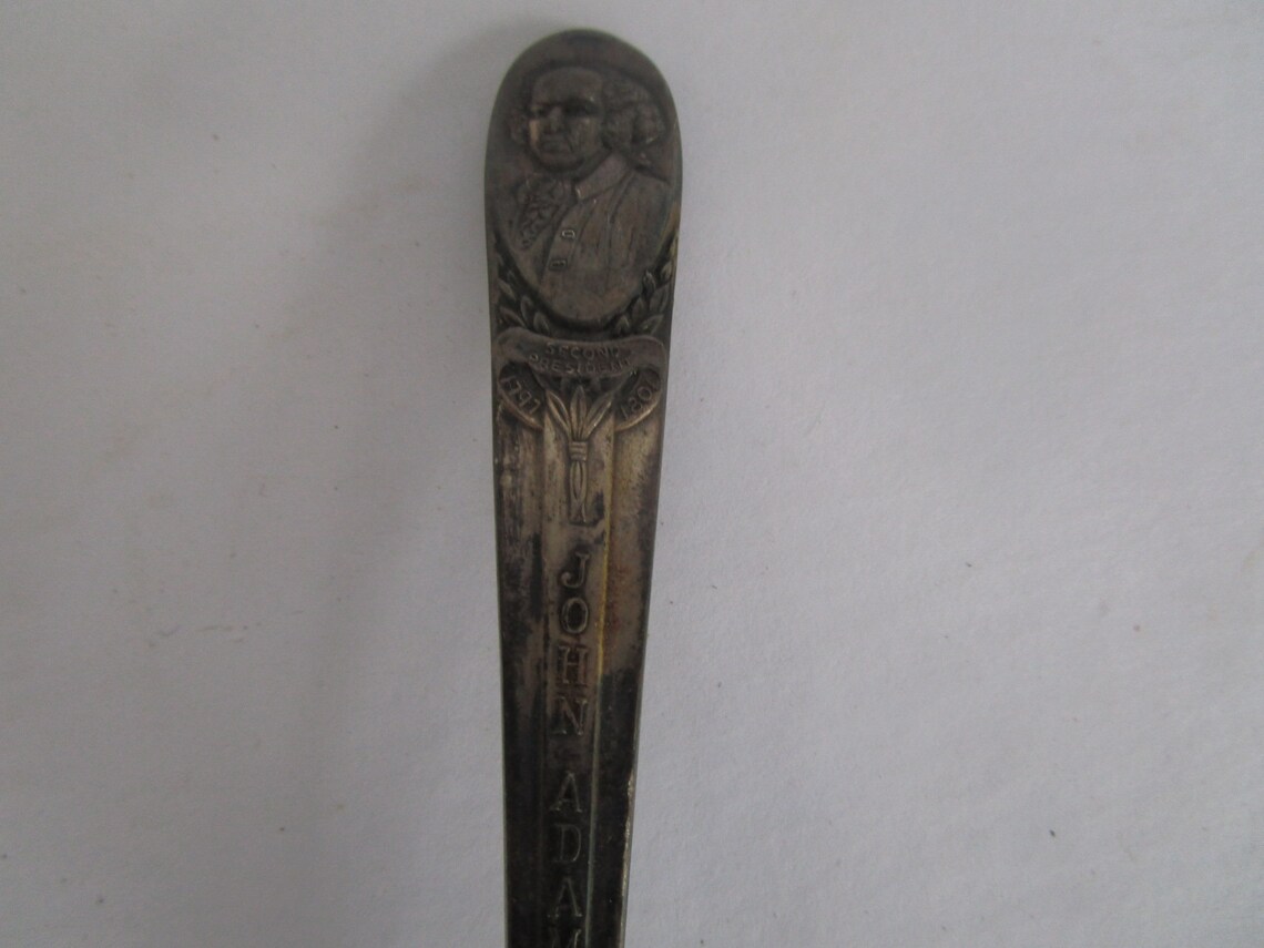 Antique Silver Plate Historical Series Souvenir Spoon John Adams John ...