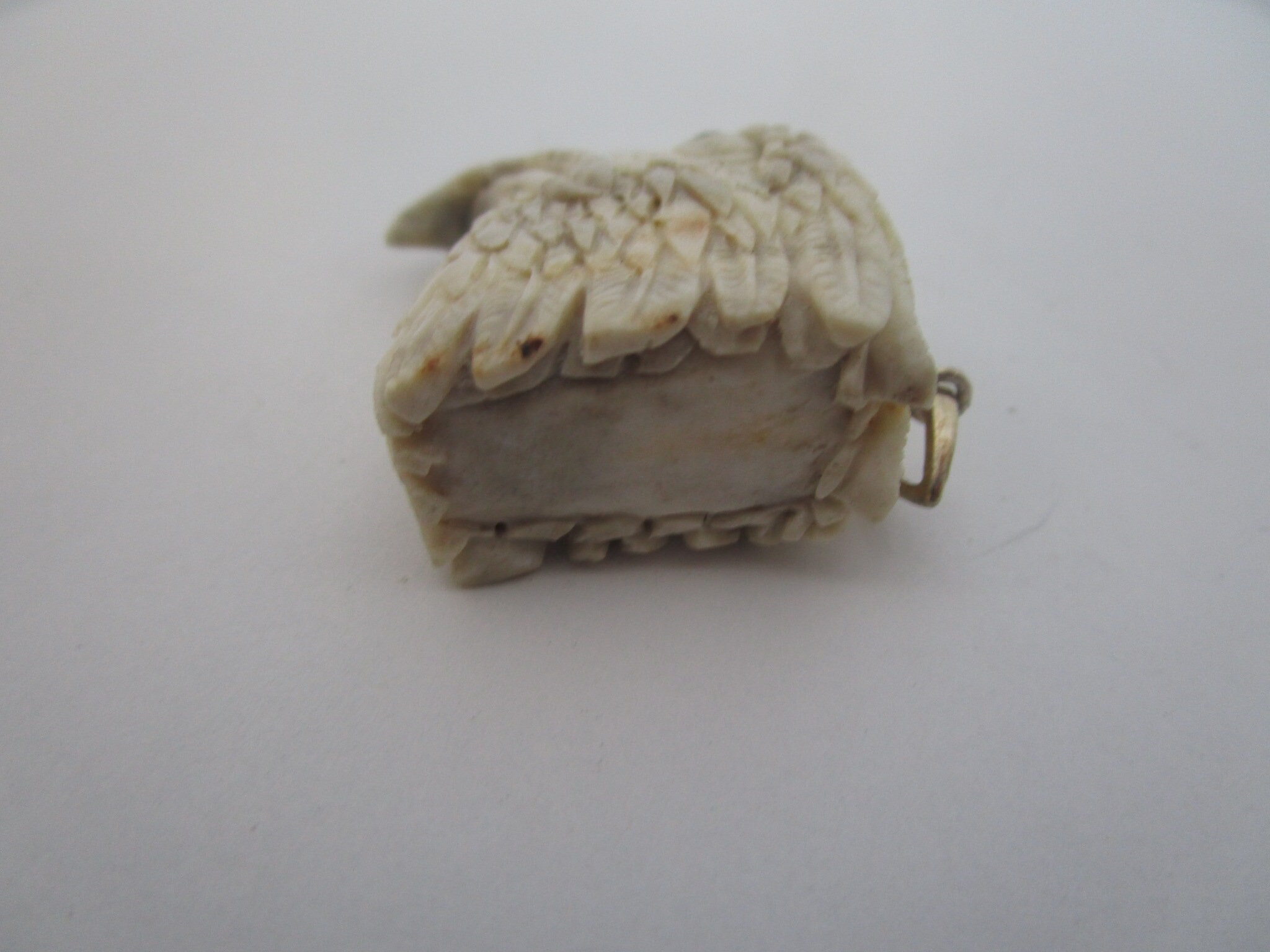 Super Native American Hand Carved Bone Eagle Head Necklace Pendant ...