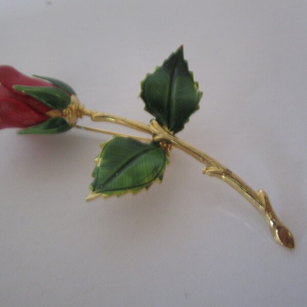 Red Rose Brooch - Etsy