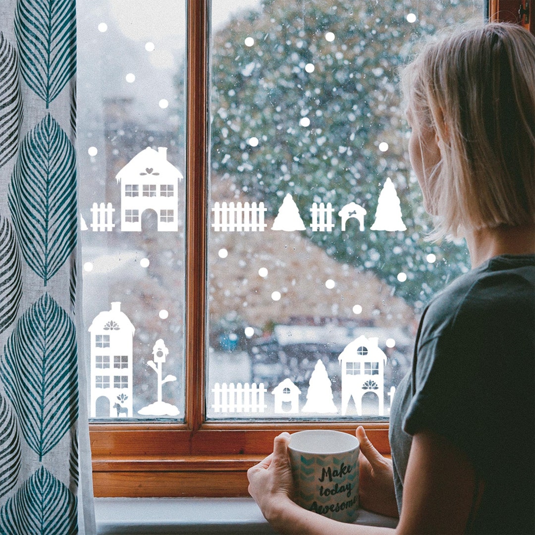White Window Decals: Skandi Style Houses as Winter Decoration - Etsy