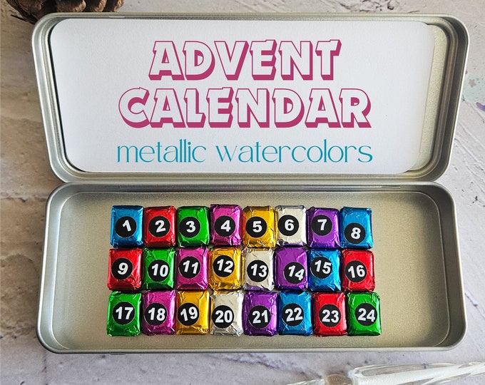 PREORDER Advent Calendar 2024 With 24 MINI PANS Watercolor, Holiday ...