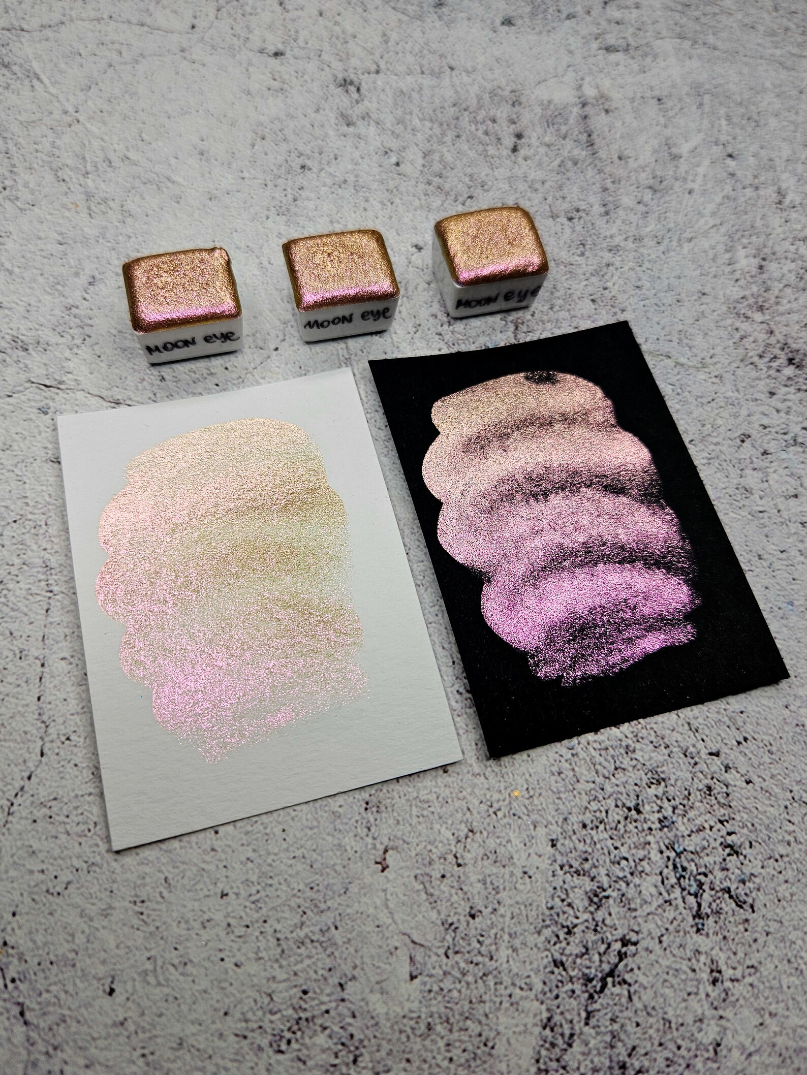 MOON-EYE Colorshift Half Pan Watercolor, Duochrome Metallic Paint ...