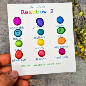 RAINBOW 2 Dot Card for Art Journal, Metallic Paint Palette to Scrapbook ...