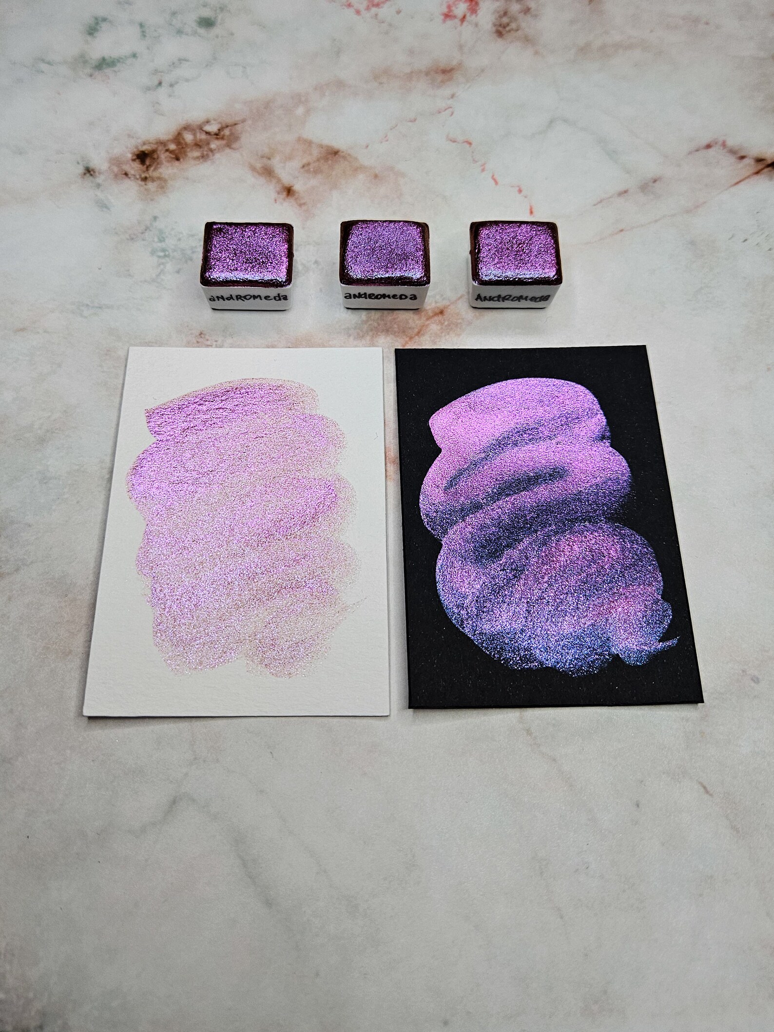 ANDROMEDA Mega Dot Paint Sample, Bullet Journal Craft Supply, Shimmer ...