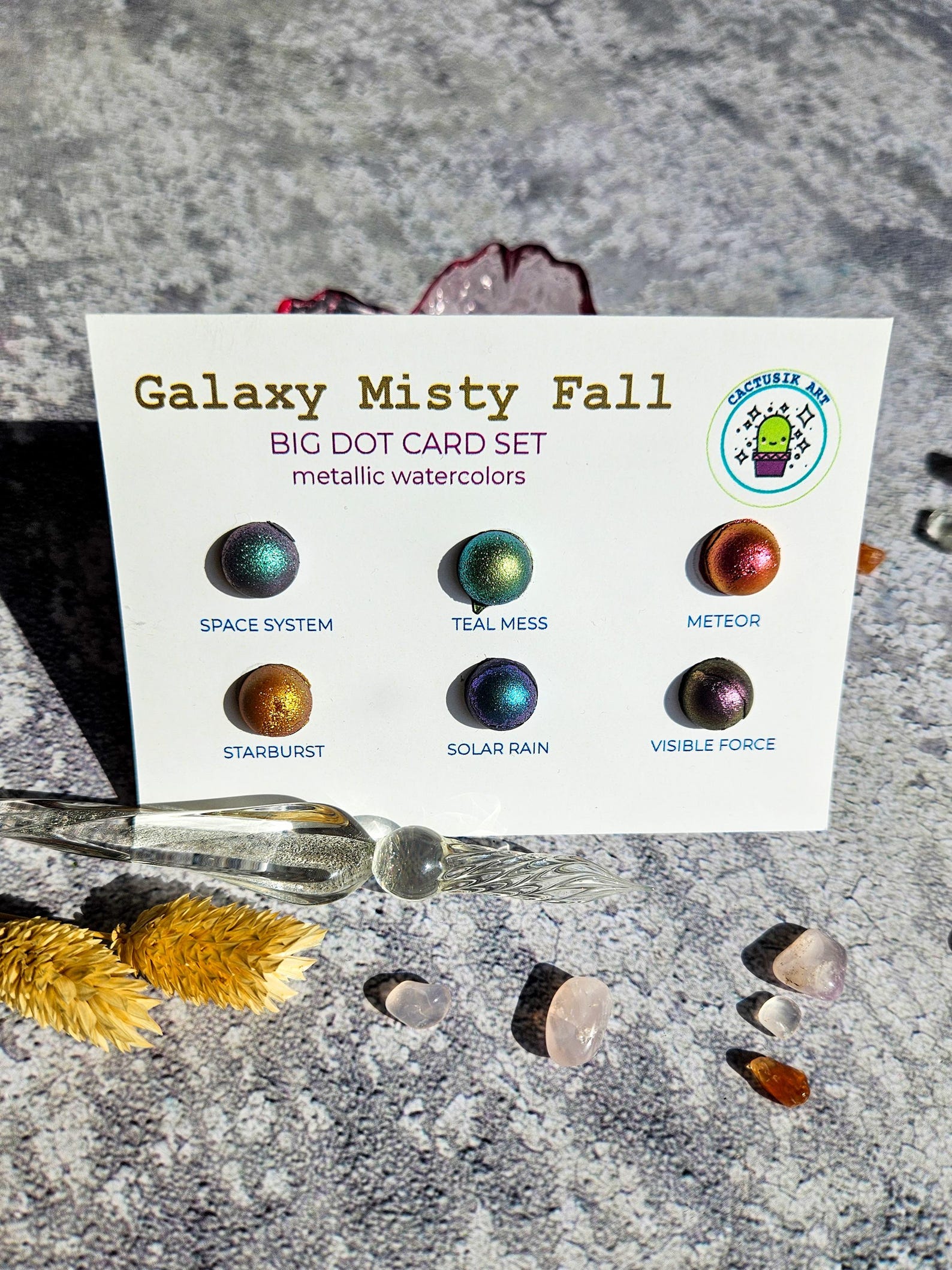 MISTY FALL Card Sample With BIG Dot Watercolor, Chrome Shift Paint to ...