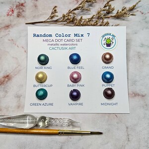 RANDOM MIX 7 Dot Card With 9 Metallic Paint Sample, Shimmery Paint to ...
