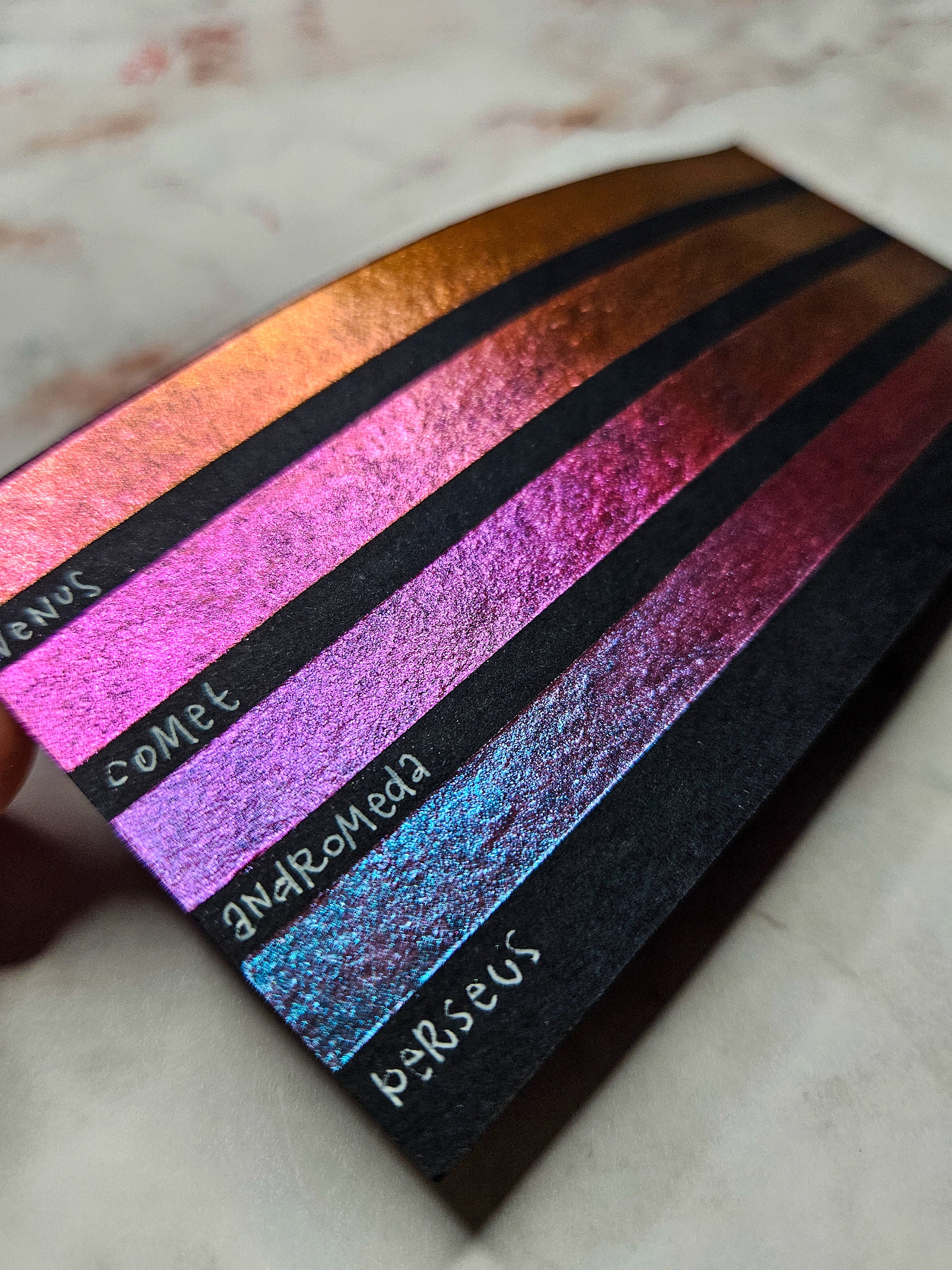 ANDROMEDA Mega Dot Paint Sample, Bullet Journal Craft Supply, Shimmer ...