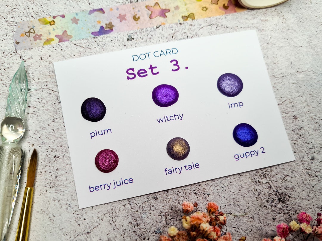 DOT CARD SET3 Violet Palette for Scrapbooking,paint Sample to Wedding ...