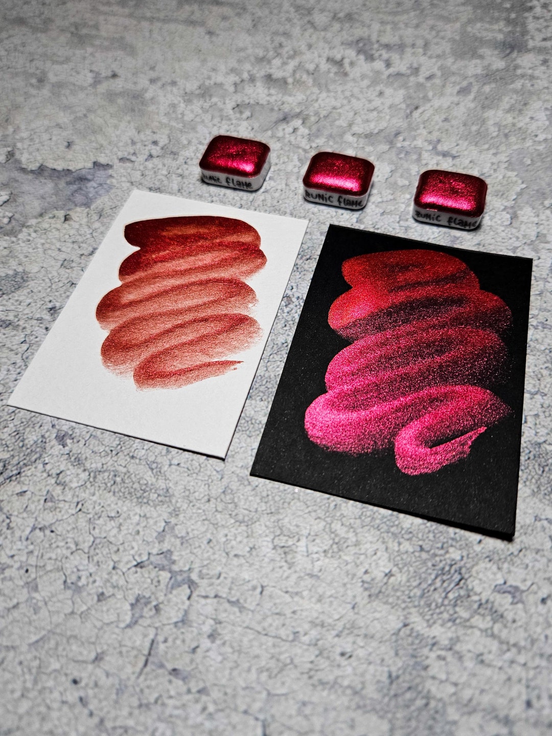 RUNIC FLAME Quarter Pan Shimmer Paint to Bullet Journal, Metallic ...