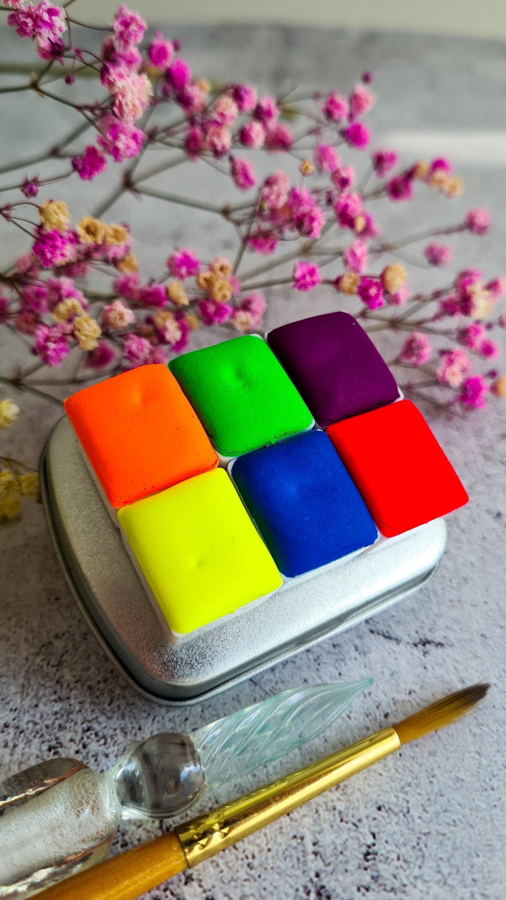 NEON Watercolor Set for Painter Travel Paint Palette Gift - Etsy