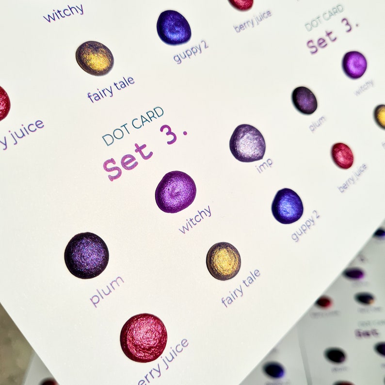 DOT CARD SET3 Violet Palette for Scrapbookingpaint Sample to - Etsy