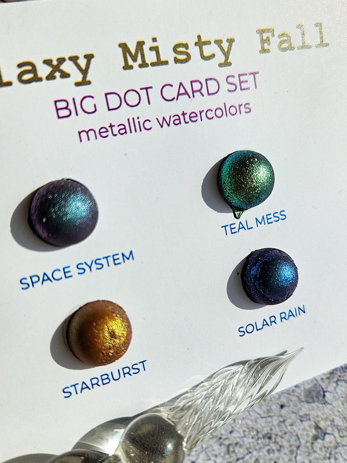MISTY FALL Card Sample With BIG Dot Watercolor, Chrome Shift Paint to ...