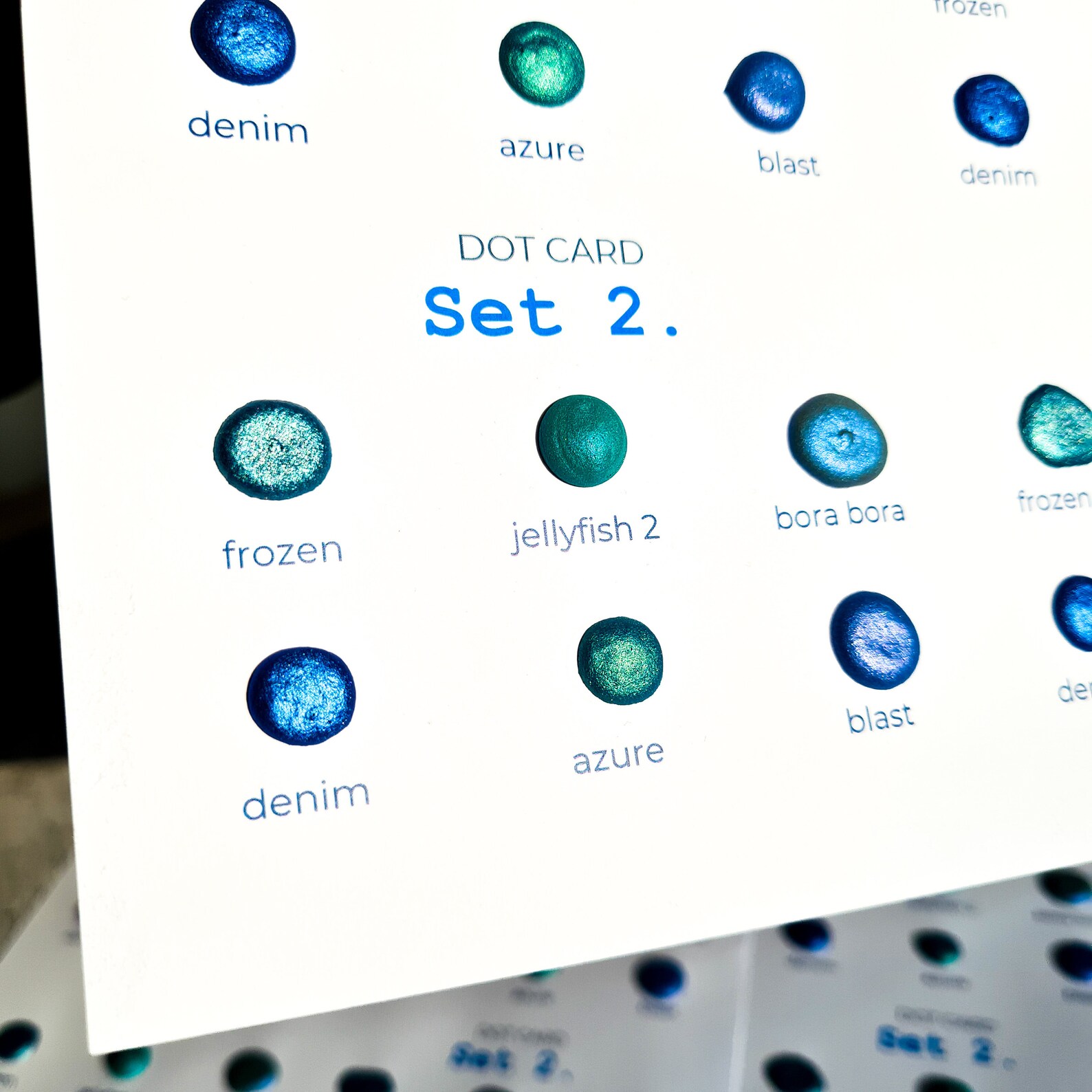 DOT CARD SET 2 Metallic Watercolor, Stationery for Scraper, Rock ...