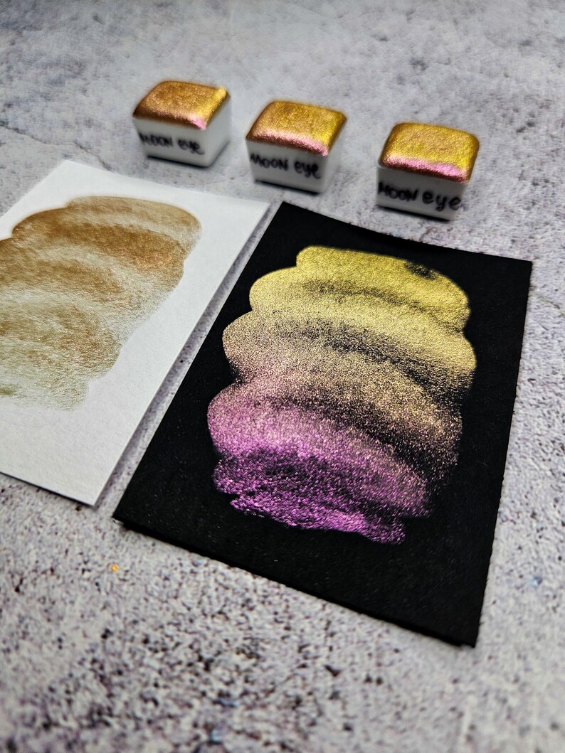 MOON-EYE Colorshift Half Pan Watercolor, Duochrome Metallic Paint ...