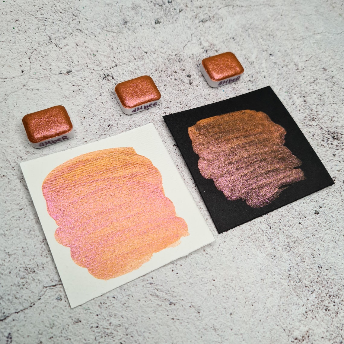 AMBER Colorshfit Metallic Watercolor Gothic Black Page - Etsy