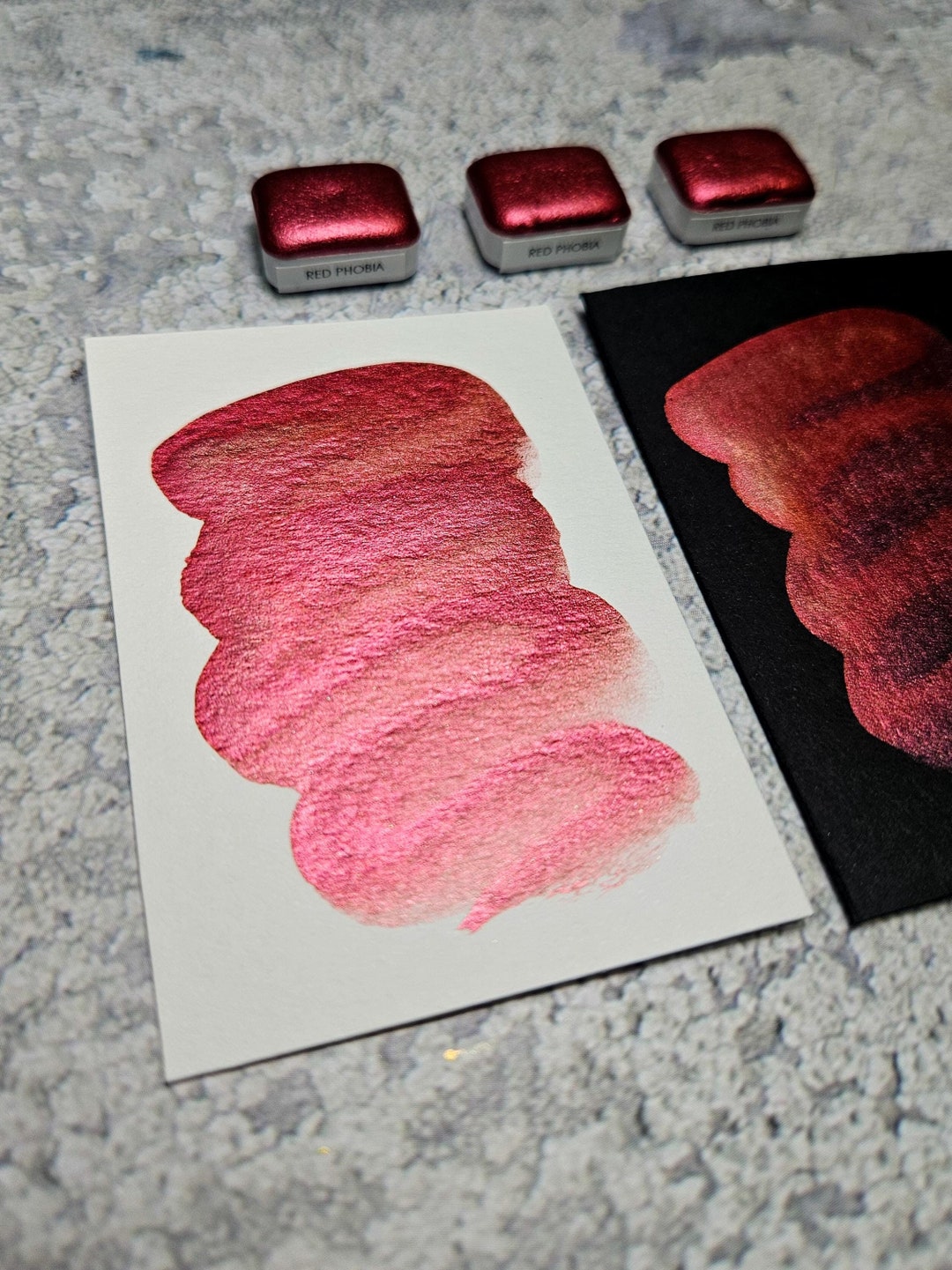 RED PHOBIA Quarter Pan Metallic Watercolour to Art Journal, Daily ...