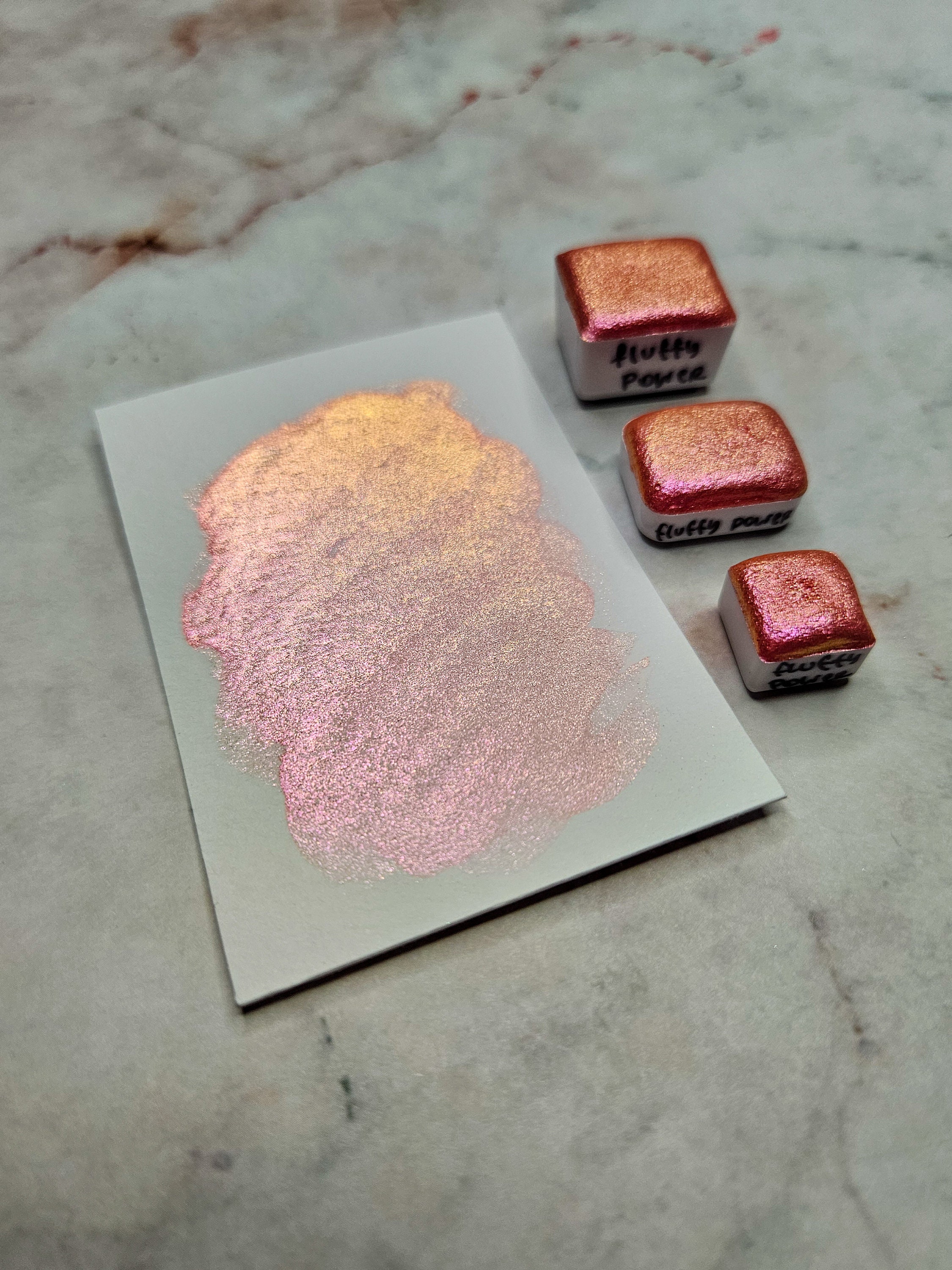 FLUFFY POWER Dot Sample With Handmade Colorshift Watercolor, Paint for ...