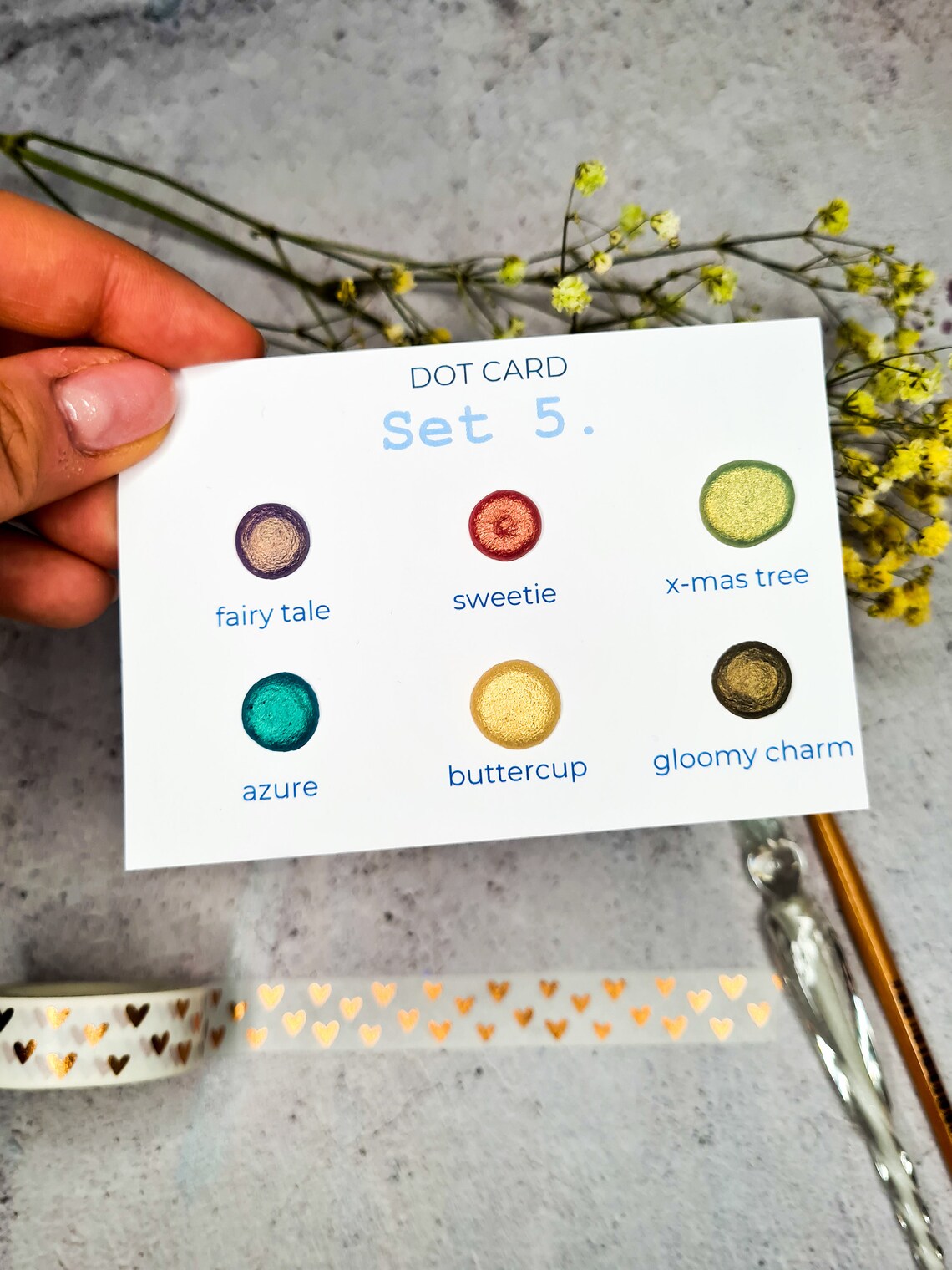 DOT CARD SET 5 With Duochrome Watercolourlined Sketchbook - Etsy