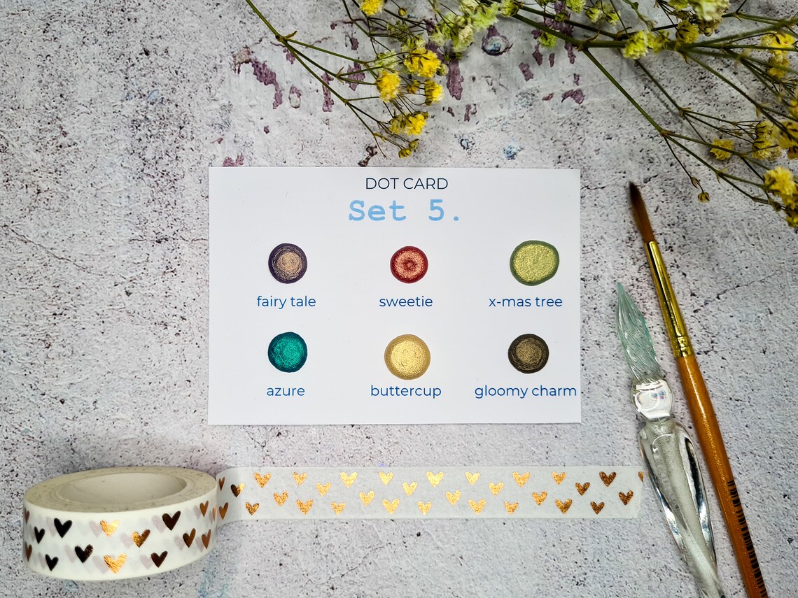 DOT CARD SET 5 With Duochrome Watercolourlined Sketchbook - Etsy