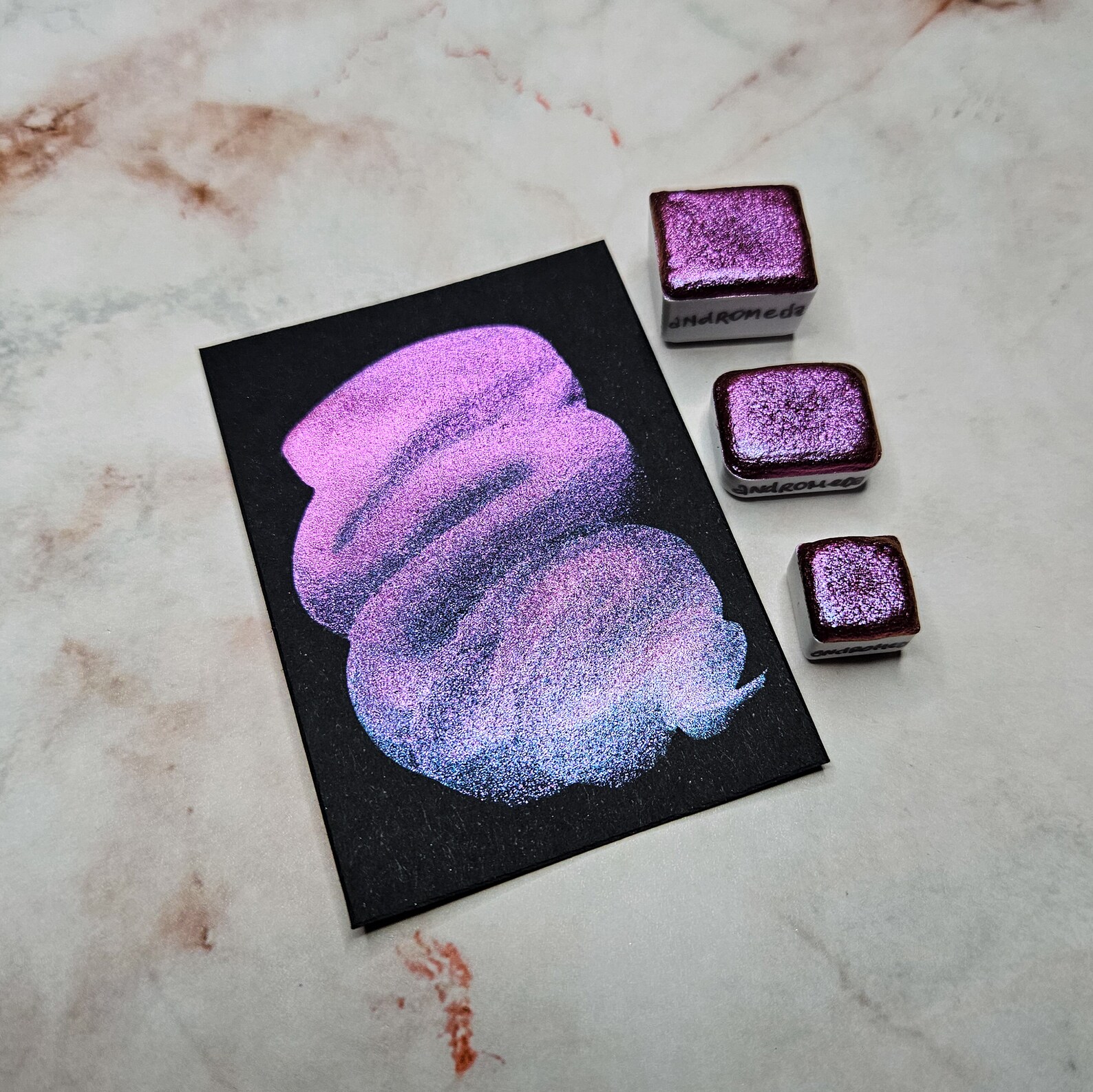 ANDROMEDA Mega Dot Paint Sample, Bullet Journal Craft Supply, Shimmer ...