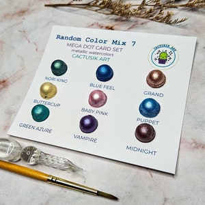 RANDOM MIX 7 Dot Card With 9 Metallic Paint Sample, Shimmery Paint to ...