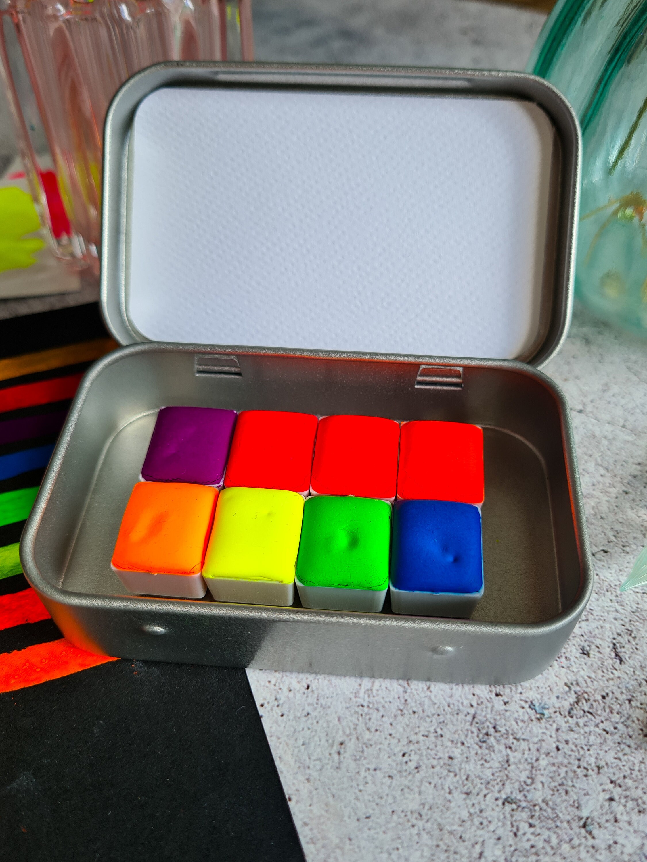 NEON Watercolor for Journaling Mini Paint Palette - Etsy