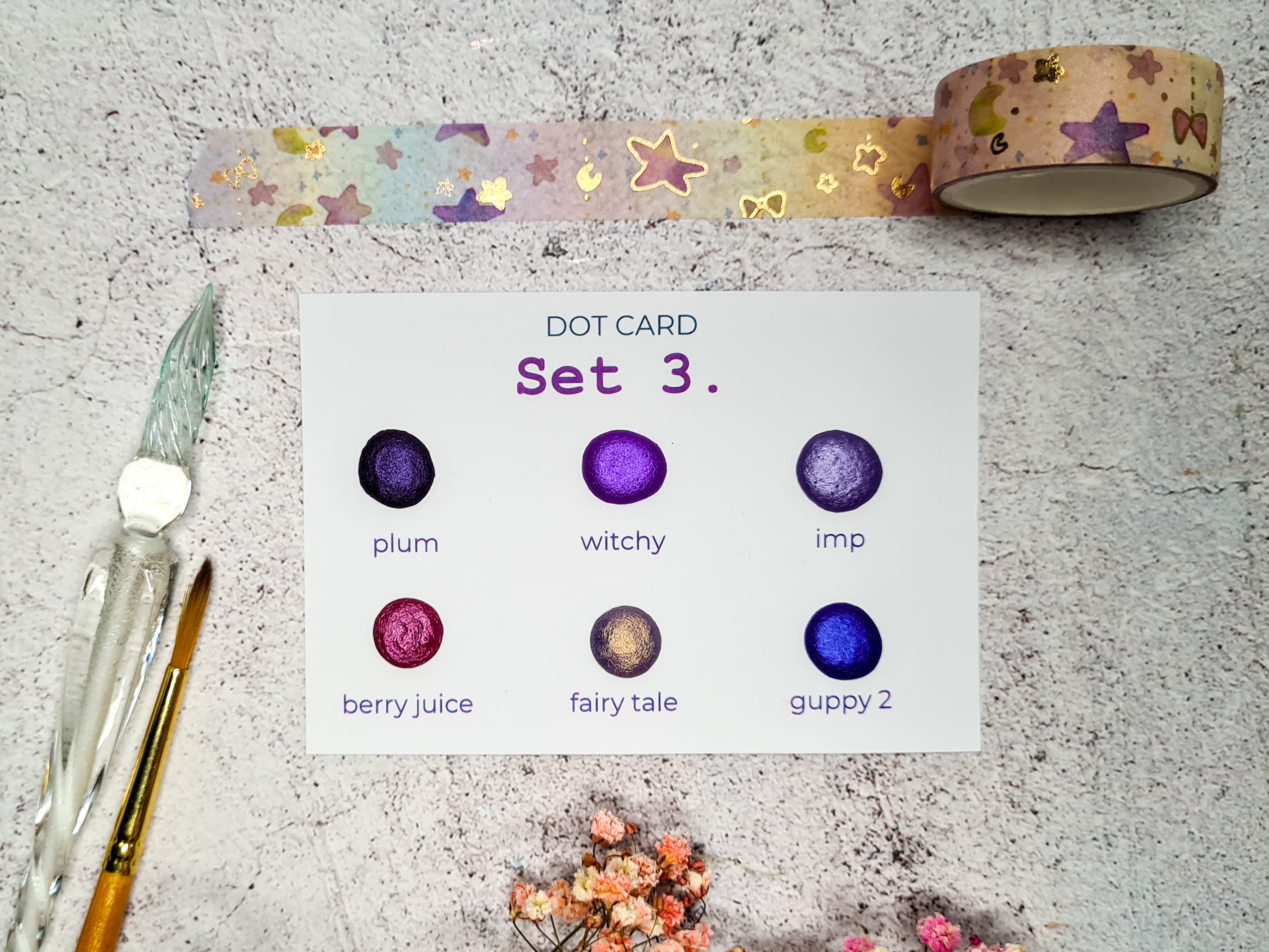 DOT CARD SET3 Violet Palette for Scrapbookingpaint Sample to - Etsy