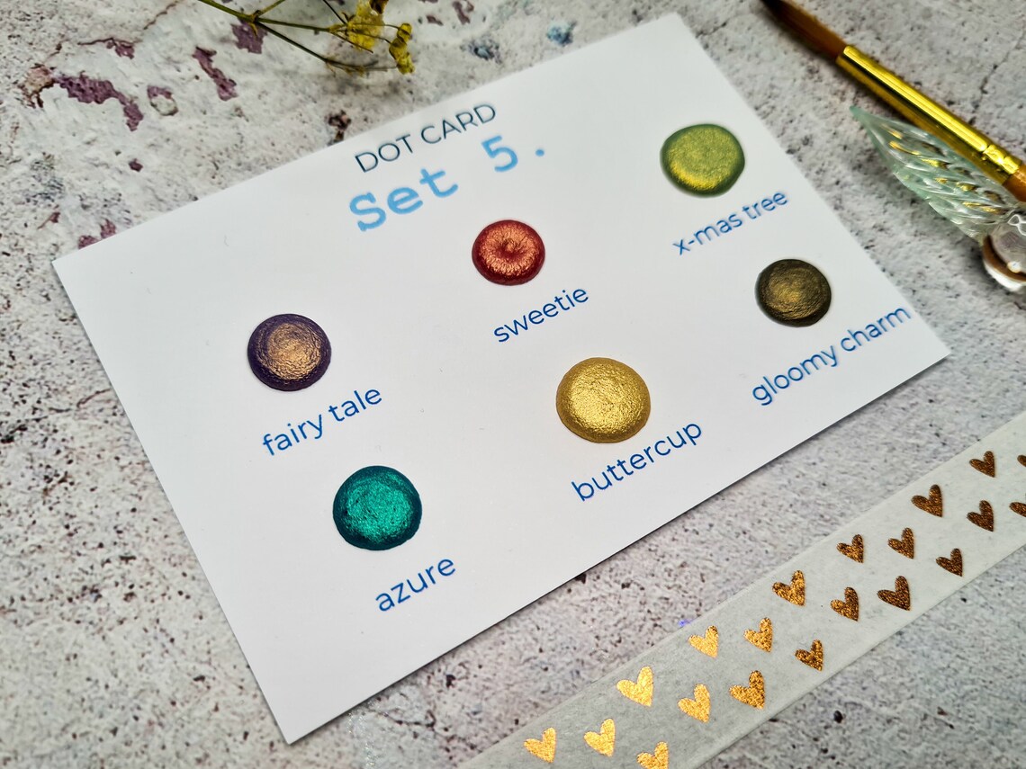 DOT CARD SET 5 With Duochrome Watercolourlined Sketchbook - Etsy