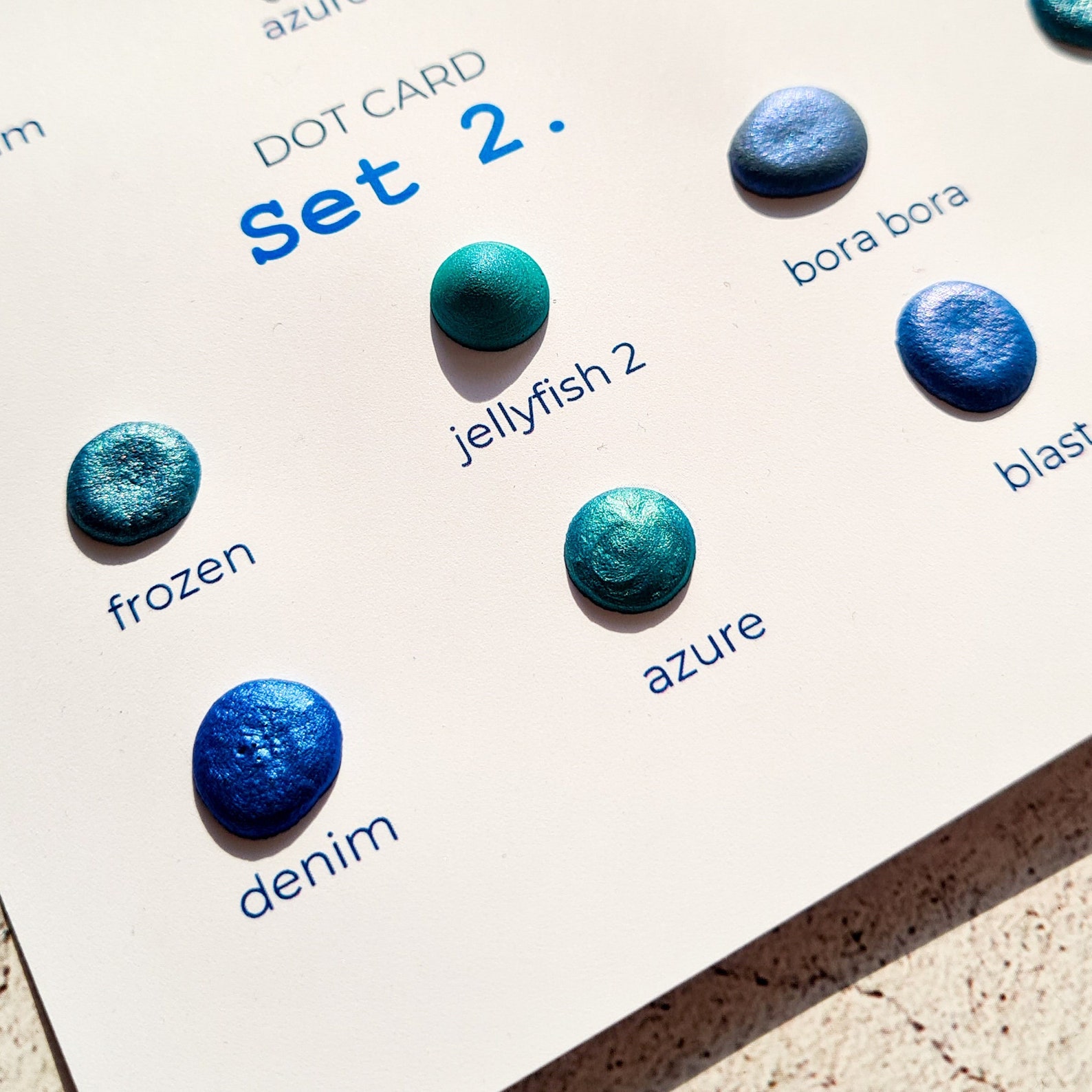 DOT CARD SET 2 Metallic Watercolor, Stationery for Scraper, Rock ...