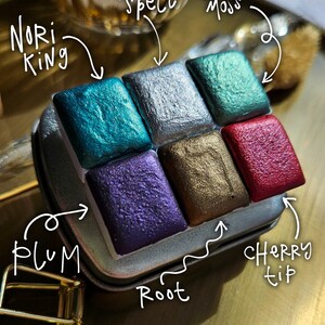 Travel Paint Palette With 6 Half Pan, Dark Color Set for Cardmaking ...