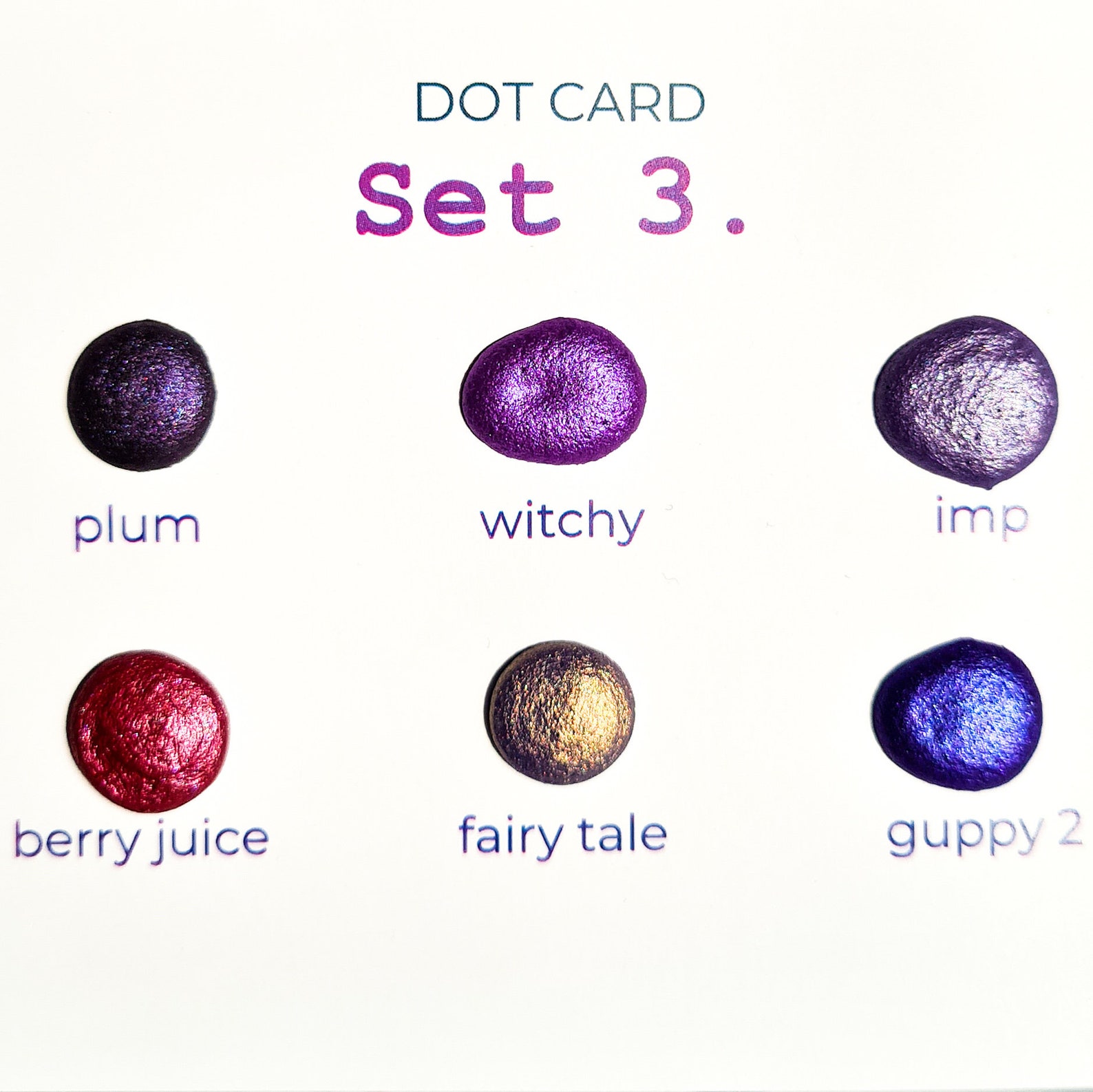 DOT CARD SET3 Violet Palette for Scrapbookingpaint Sample to - Etsy