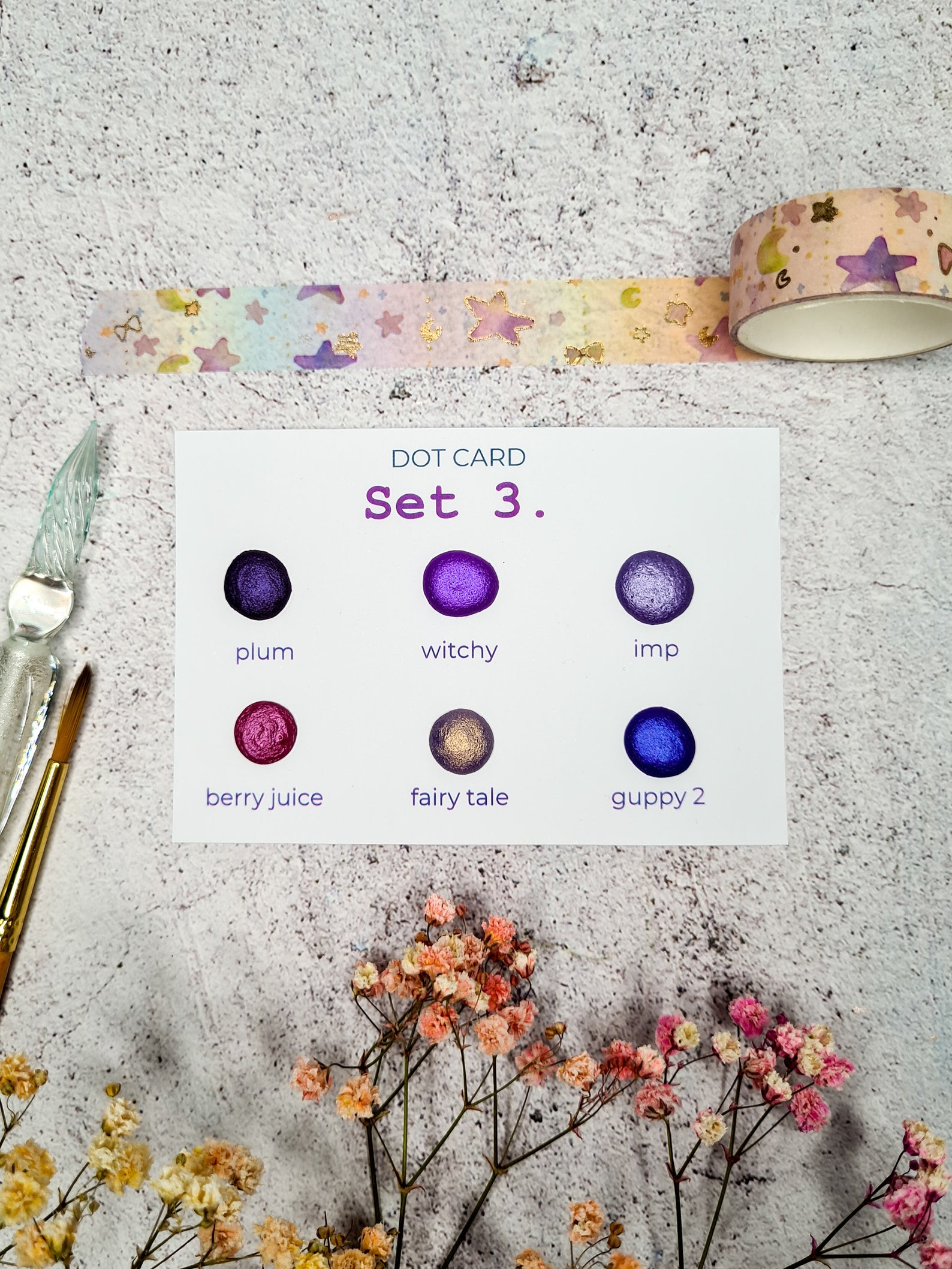 DOT CARD SET3 Violet Palette for Scrapbookingpaint Sample to - Etsy