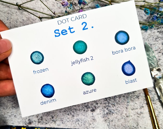 DOT CARD SET 2 Metallic Watercolor, Stationery for Scraper, Rock ...