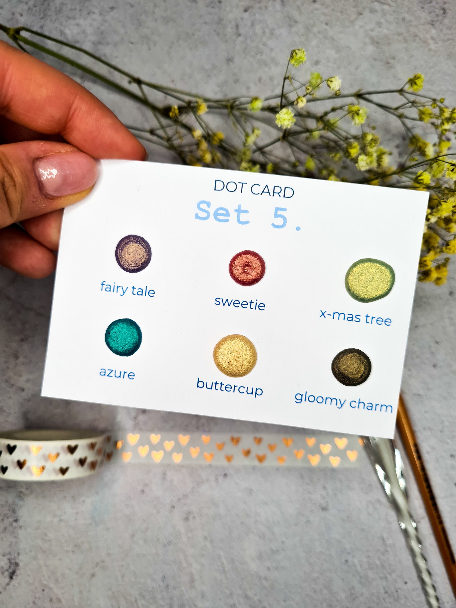 DOT CARD SET 5 With Duochrome Watercolourlined Sketchbook - Etsy