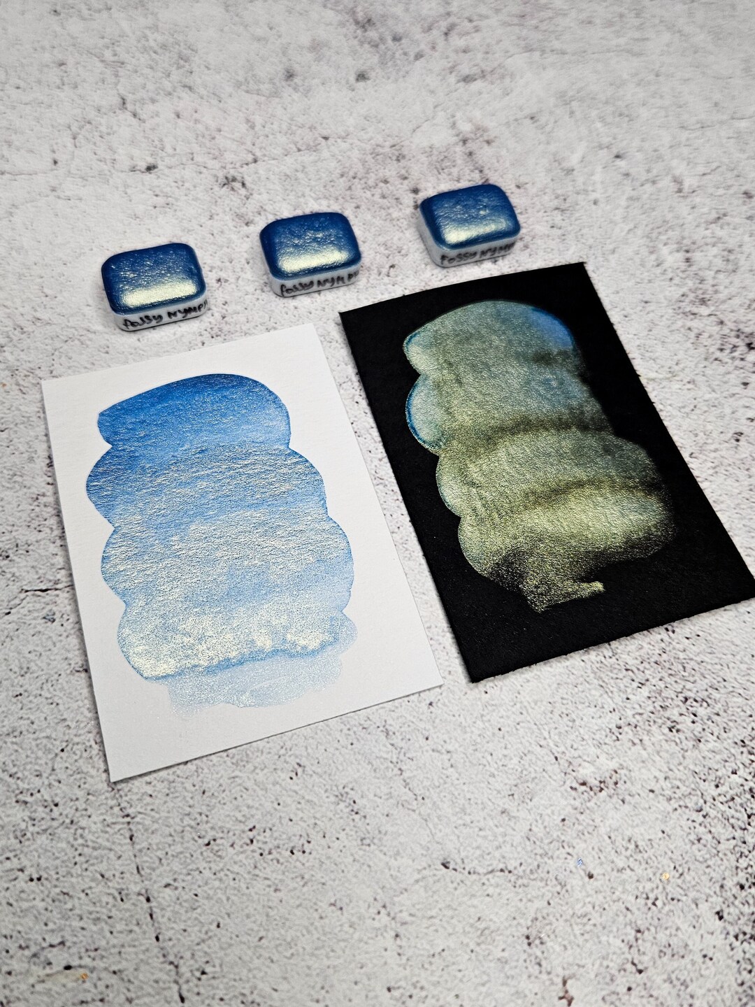FOSSY NYMPH Duochrome Metallic Watercolor Quarter Pan, Colorshift Paint ...