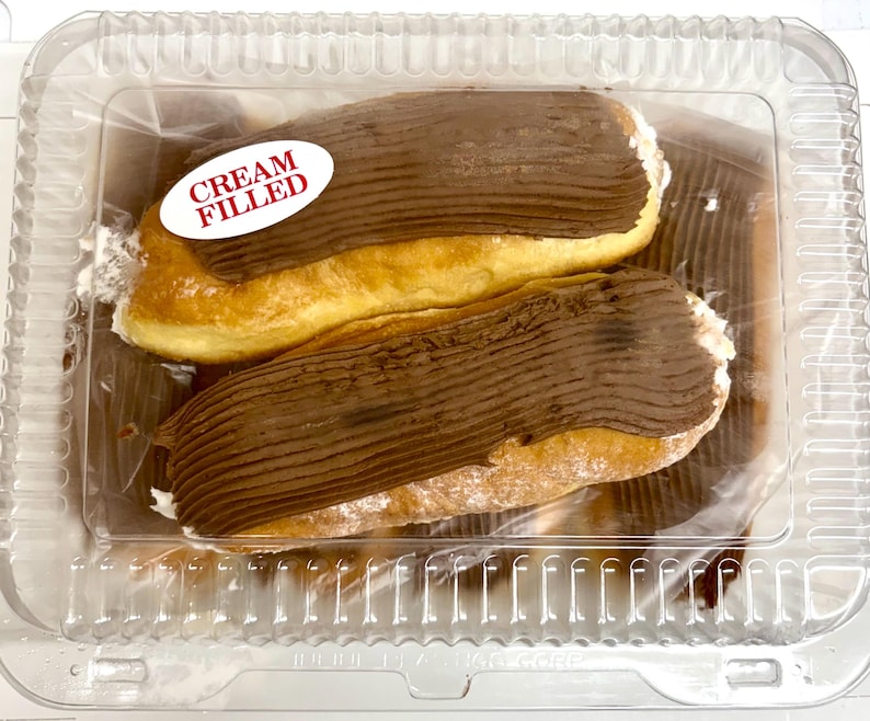 Donuts; LONG JOHNS, Vanilla Filled With Chocolate Icing, Homemade, Pack of 6 - Etsy