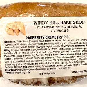 Fry Pie; Raspberry Cream, Amish Made, Pack of 6 - Etsy