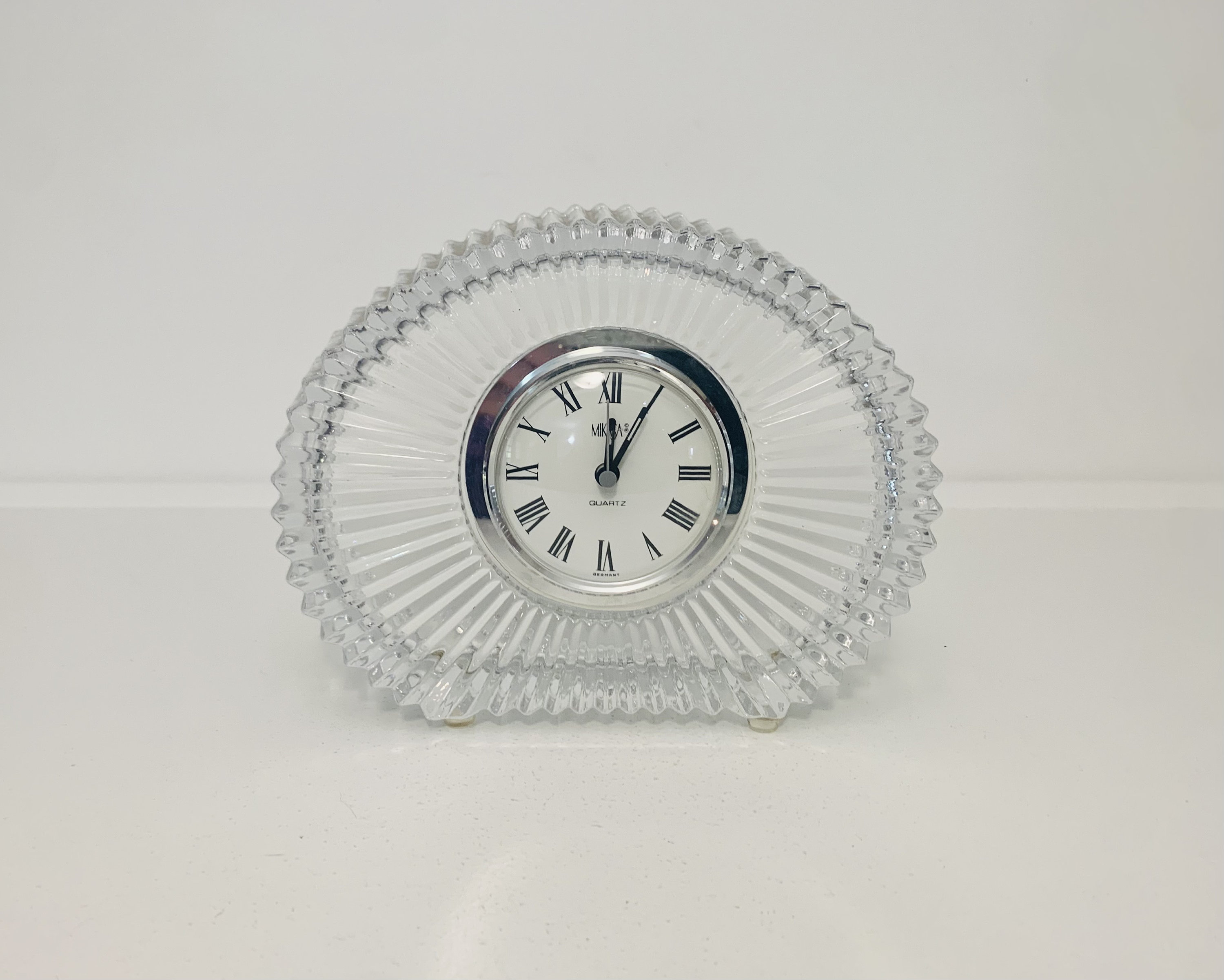 Mikasa Crystal Rippled Mantle Clock, Working. Made in Germany - Etsy