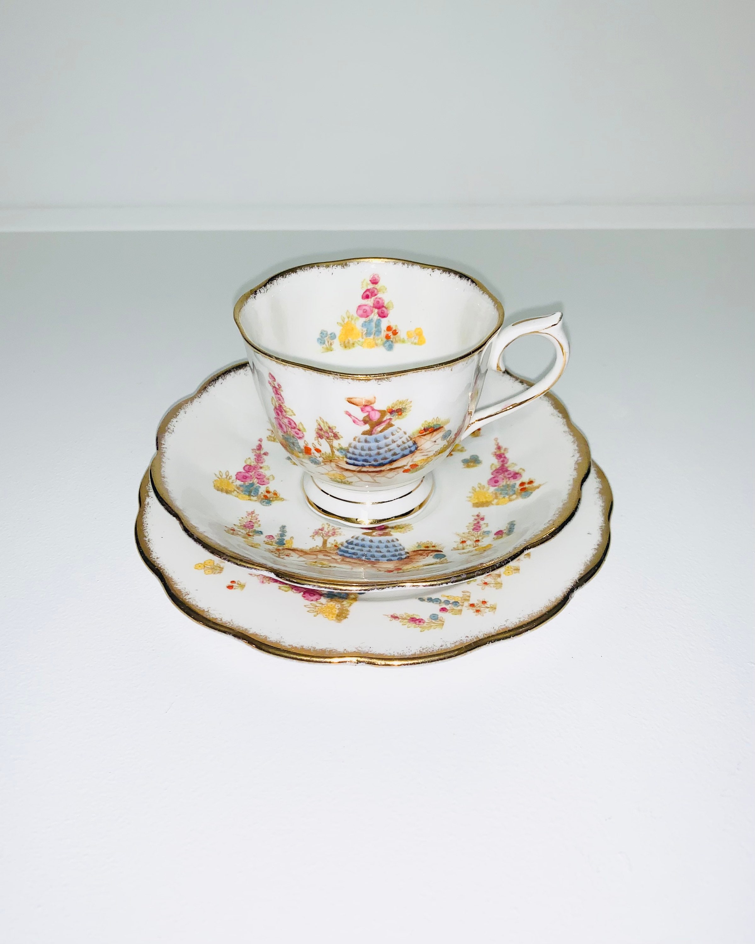 Royal Albert - Dainty Dinah, Tea Trio (cup, Saucer and Plate Set) - Etsy